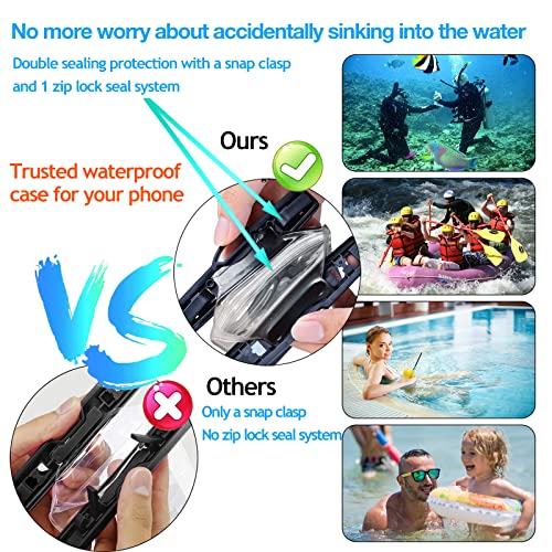 Large Universal Waterproof Case, AiRunTech Waterproof Phone Pouch Compatible with iPhone 14 Pro Max/13/12/11/XR/X/SE//8/7, Galaxy S22/S21, Note 20 Pixel/OnePlus Underwater Phone Protector Vacation