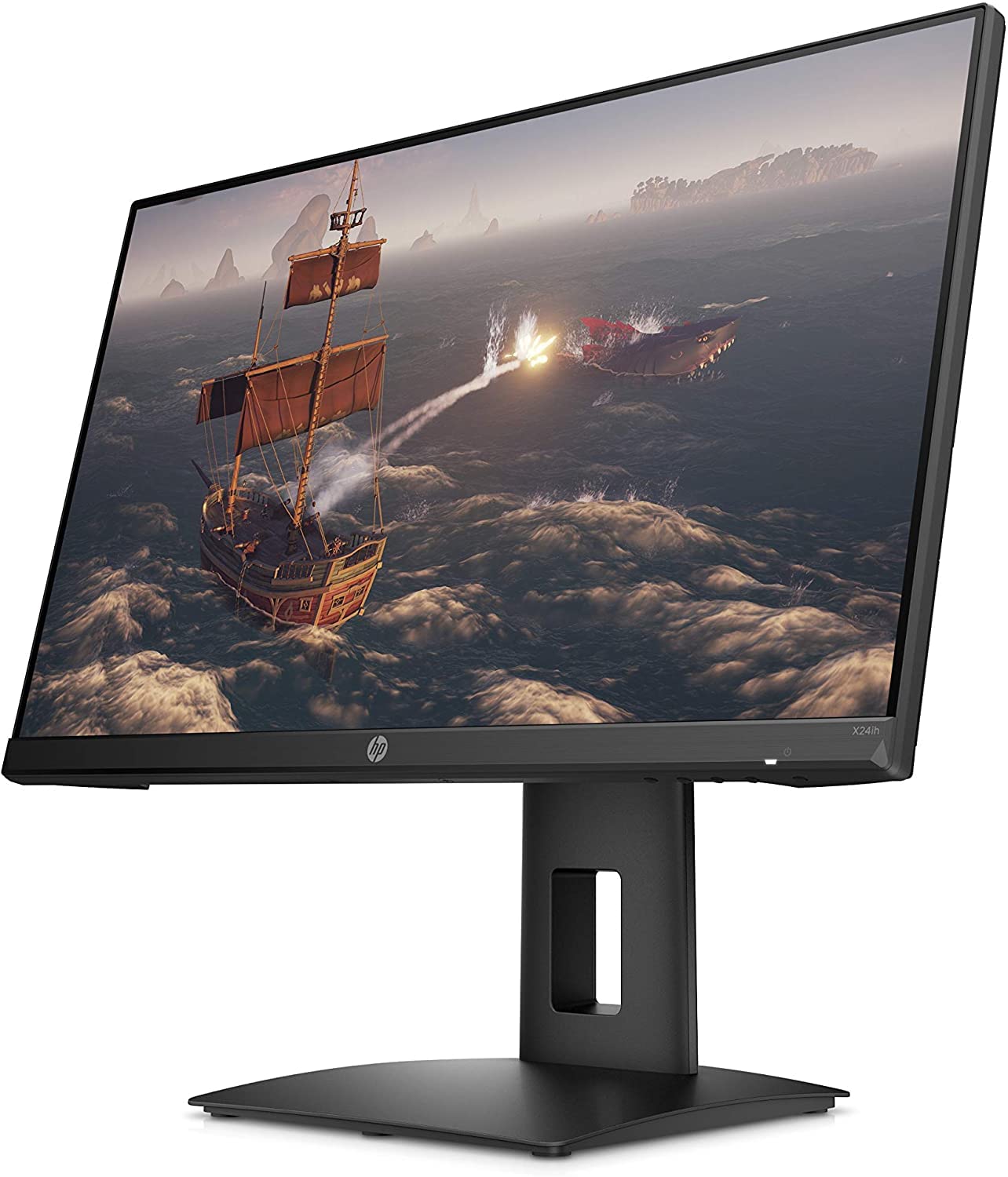 HP X24IH 144Hz Gaming Monitor 24” FHD IPS LED Display 1ms GTG Response time with Tilt Adjustment and AMD FreeSync - Black. with HDMI Cable.