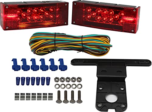 MAXXHAUL 70468 Trailer Light Kit - 12V All LED, Rectangular Left and Right Waterproof Submersible for Trailers, Boat Trailer Truck Marine Camper RV Snowmobile