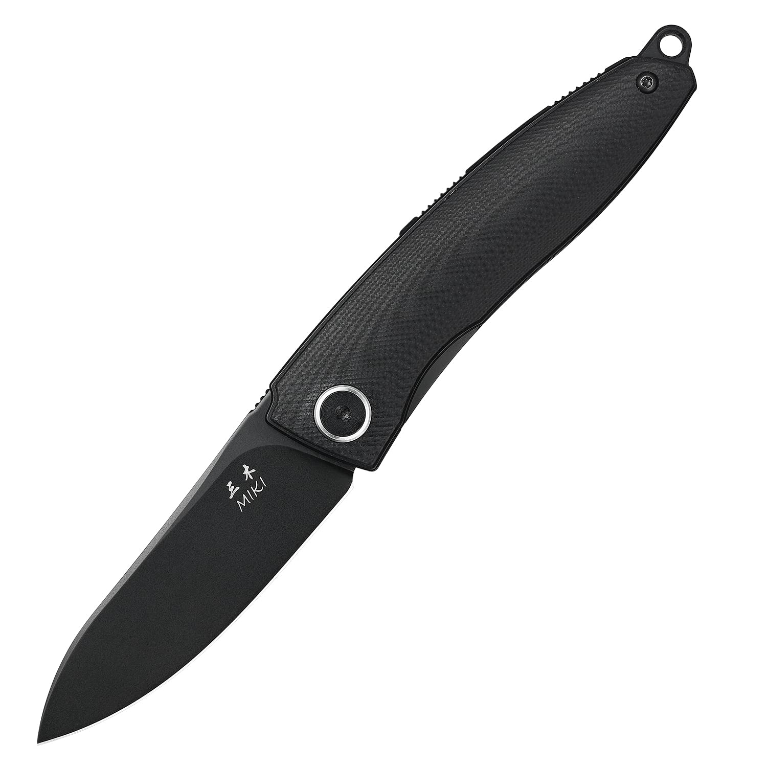 Miki Camping Pocket Folding Japanese Knife for EDC, 2.72" Blade Small Knife, Handle with Black PVD Steel and G10, w/ D2 Black PVD Steel Blade, Camping Outdoor for Everyday Carry