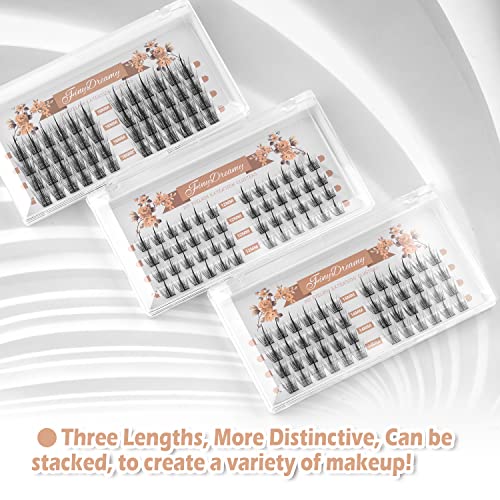 FinyDreamy DIY Eyelash Extension Lashes Clusters Spikes Style D Curl 48 Individual Clusters Lashes Reusable Artificial False Eyelash For Authentic Eyelash Extension Look (16mm)