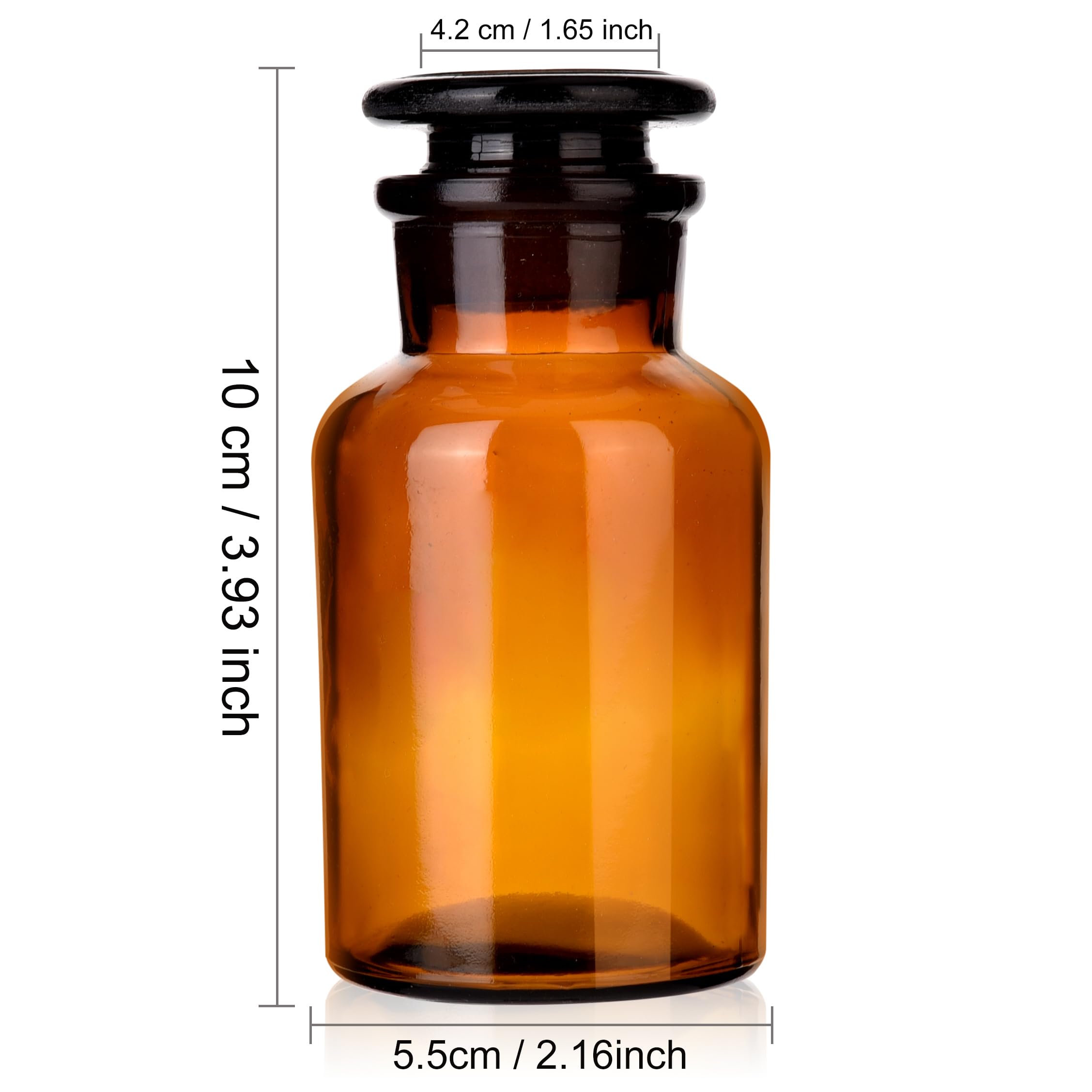 Kestun 1000ml Lab Glass Reagent Bottle,Wide Mouth Glass Amber Storage Bottle with Ground Stopper,Decorative Bottles/Vase