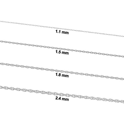 Kooljewelry Sterling Silver Rope Chain Pendant Necklace For Women (1.1 mm, 18 inch)