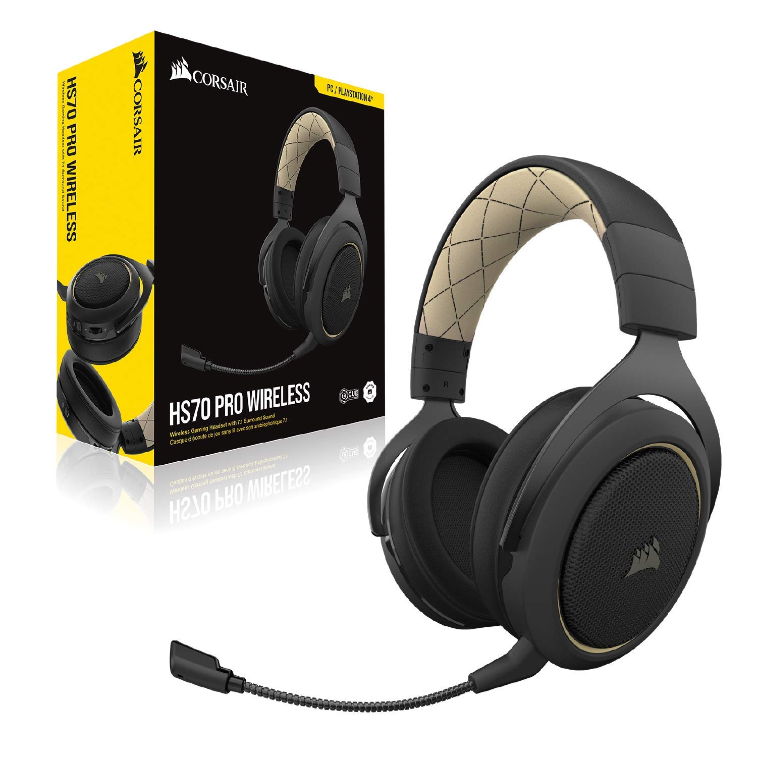 Corsair HS70 Pro Wireless Se Gaming Headset, Cream (Renewed)