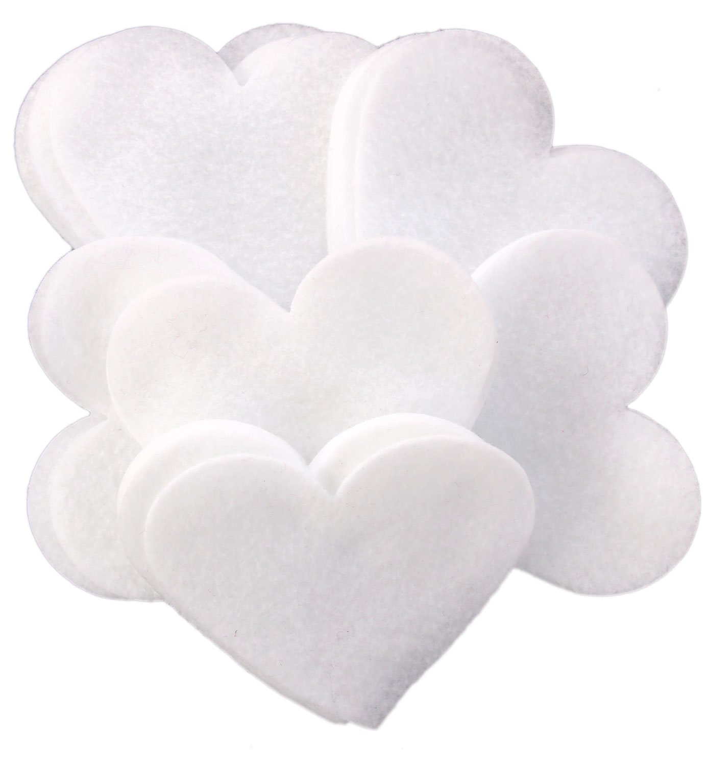 Playfully Ever After 3 Inch 28pc Felt Hearts (White)