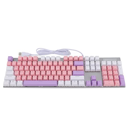 Luqeeg Mechanical Keyboard, 104 Keys RGB Keyboard, Wired Ergonomic Gaming Keyboard with 26 26 Backlight Mode Hot Swap Mechanical Game Keyboard, Compact for Windows for OS for