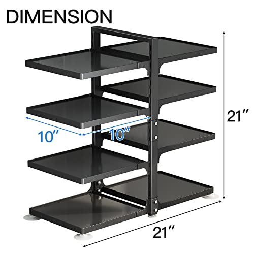 Pots and Pans Organizer for Cabinet, 8 Tier 21β Adjustable Cabinet Pan Organizer Rack Heavy Duty Pot Rack for Kitchen Storage, Snap-on Pot Pan Organizer with Panels for Stockpot and Steamer (Square)