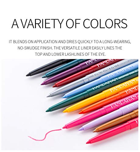 Eye Shadow Pencil, Natural Matte Long Lasting Metallic Eyeliner Pencil Glitter Eyeliner for Women Eye&Lip Liner Professional Waterproof Retractable Eye Makeup Gel Eyeliner Colorful Eyeliner(3)