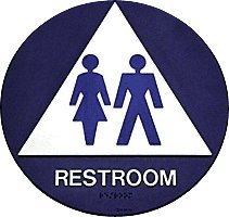 CRL Uni-Sex Restroom Sign - 12" Diameter - 6-10 Business Days Lead Time