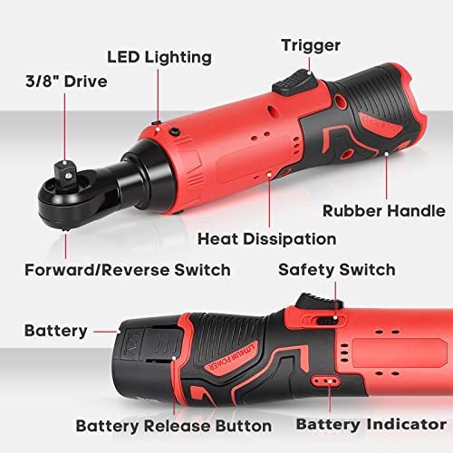 GYZJ ππ¨π«ππ₯ππ¬π¬ πππππ‘ππ ππ«ππ§ππ‘ π/π" Electric Wrenches Set ππ π.π¦ 400RPM Power πππ 1300mAh, 2 Sockets (πππ¦π¦ πππ¦π¦) And Charger Trigger Angle Tool (6 Sets)