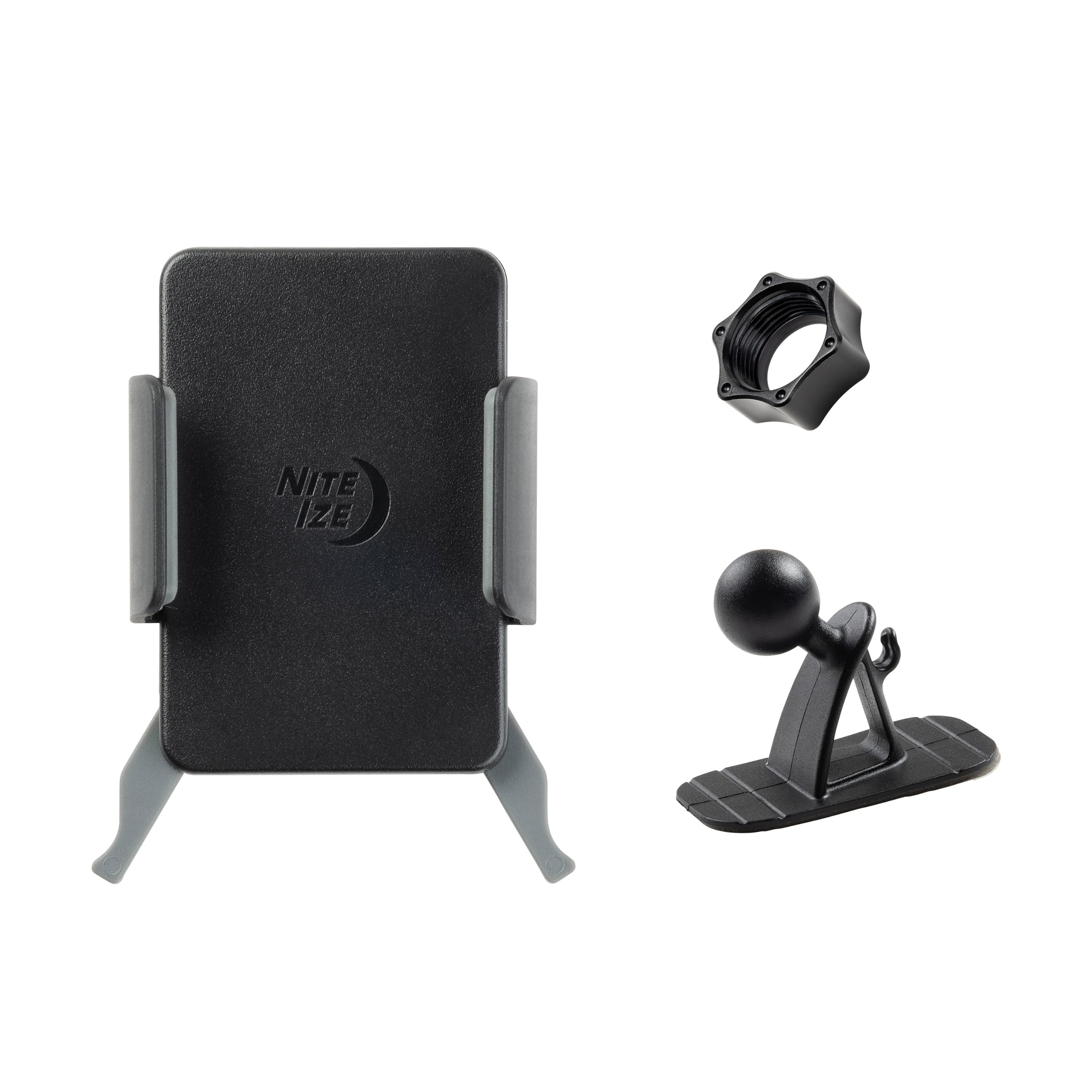Nite Ize Squeeze Universal Dash Mount - Phone Holder & Mount for Car Dashboard - Cell Phone Accessories with Universal Design - Black