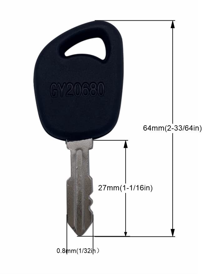Strongthium 140403 Replacement Key for John Deere Craftsman Husqvarna Poulan Riding Mower Tractor GY20680