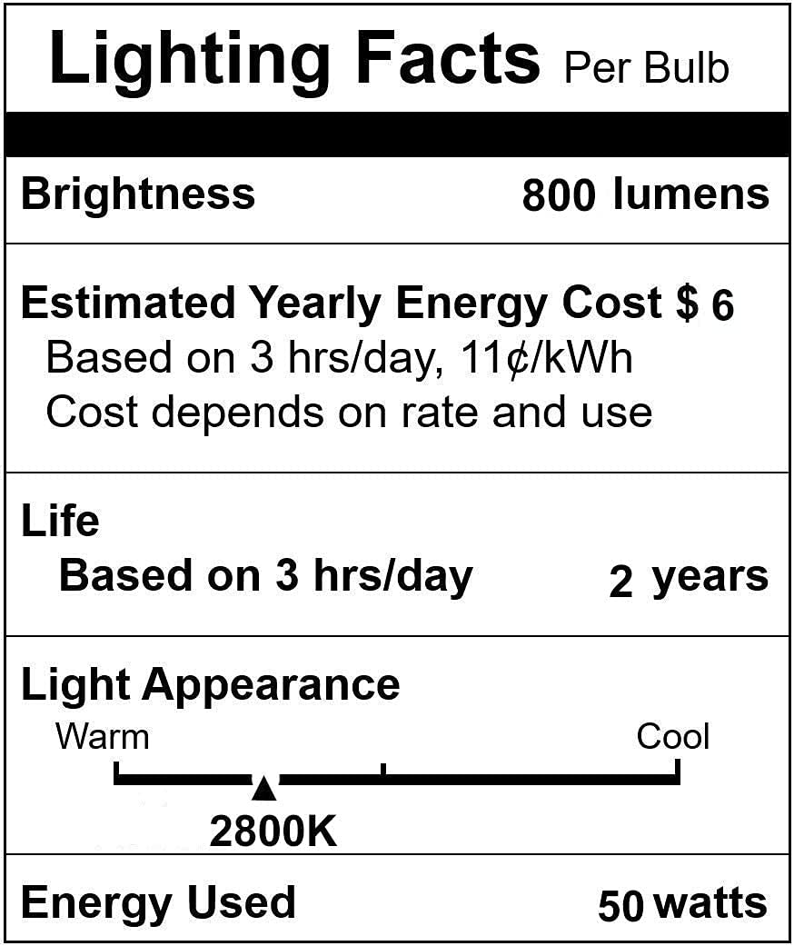 Vinaco MR16 Bulb,6 Pack MR16 Halogen Bulb 50W GU5.3 Base, 800LM High Output MR16 12V 50W Halogen, 2800K Warm White MR16 Dimmable with Clear Glass Cover, MR16 GU5.3 for Landscape, Track Lights