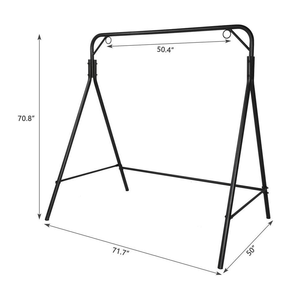 GeRRiT Swing Frame Metal A Frame Swing Stand for Garden Lawn Backyard Porches Stability, Black