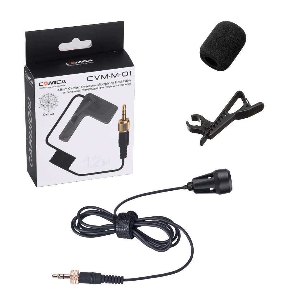 comica Lavalier Microphone CVM-M-C1 Cardioid Hands Free Clip on Lapel Mic for Sennheiser Wireless Lav Microphone Transmitter System