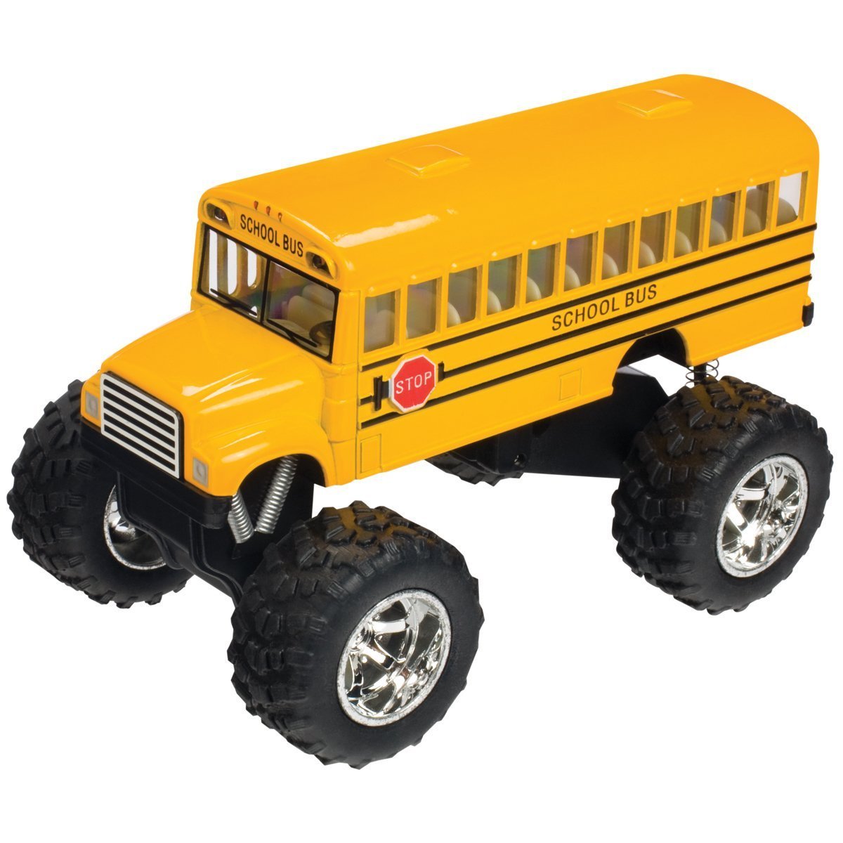 Rhode Island Novelty 5 Inch Die-cast Metal School Bus Big Wheel Monster Truck One School Bus