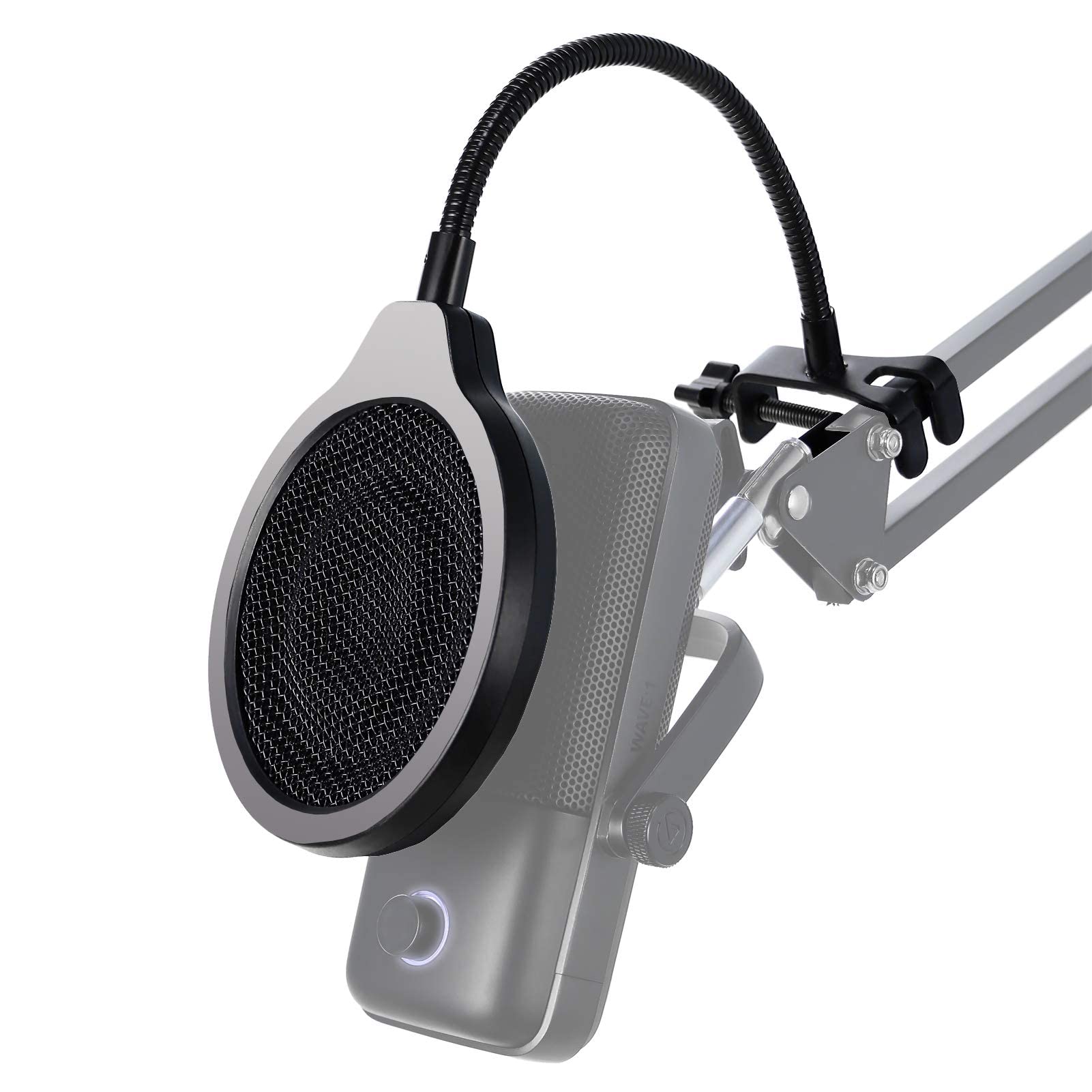 Elgato Wave 1 Mic Stand with Pop Filter - 4 Inch 3 Layers Windscreen Pop Screen Scissor Microphone Boom Arm Professional Combo by YOUSHARES