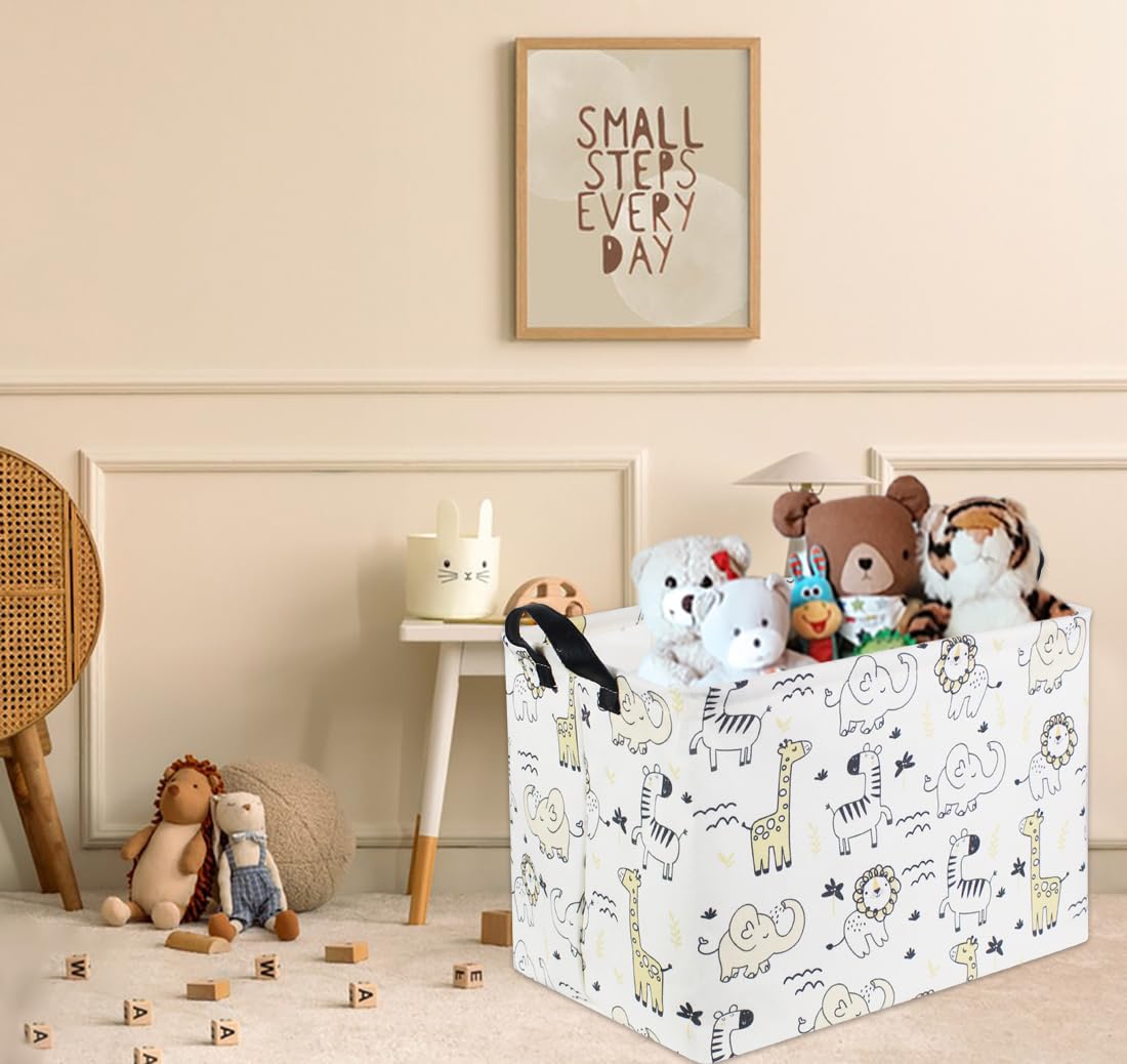 HIYAGON Rectangular Dog Toy Bin,Fabric Dog Toy Storage Basket Storage Boxes,Collapsible Storage Basket for Pet Toys, Blankets, leashes, chew Toys, Diapers