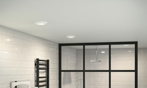 Kichler Horizon LED Downlight in White, 6.4" Flush Mount Interior Dimmable Light, 3000K, Wet Rated Integrated LED, (6.4" W x 1.3" H), 43873WHLED30, White