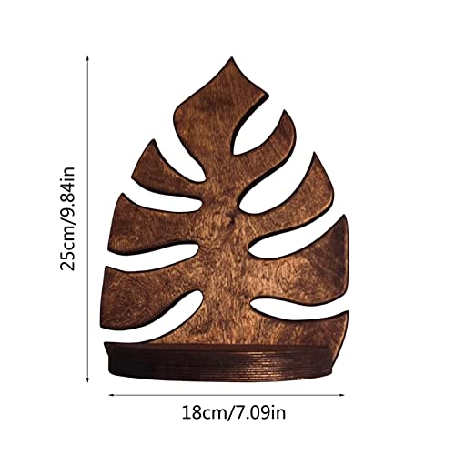Kunpengzhao Monstera Shaped Shelf ,Monstera Leaf Shaped Wooden Wall Shelves,Floating Wall Shelf Monstera Leaf Shape,Home Shelf Display Holder for Living Room, Bedroom, Home Decor