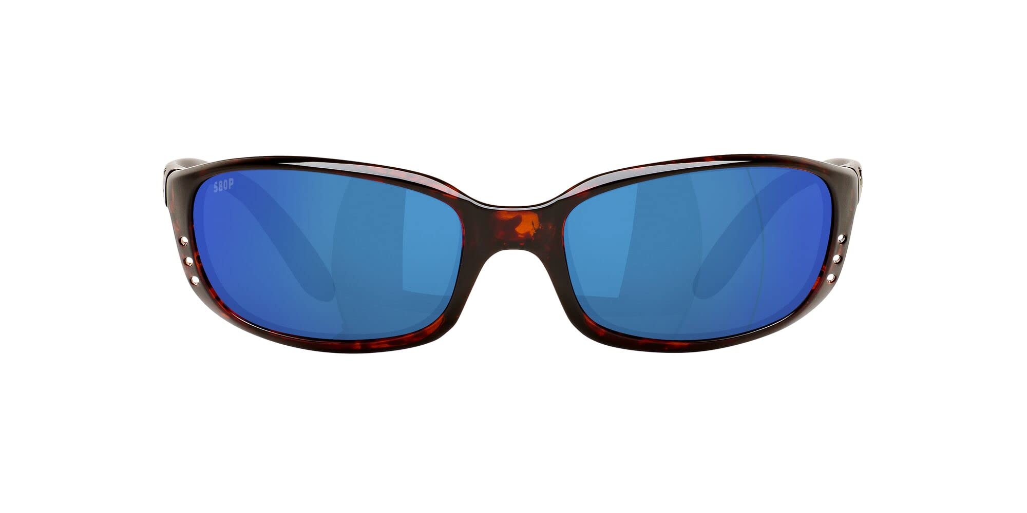 Costa Del Mar Mens Brine Oval Sunglasses, Tortoise/Grey Blue Mirrored Polarized-580P, 59 mm