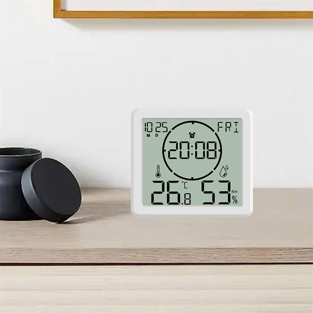 LNYHLXS Temperature and Humidity Meter Clock Household Thermometer High-Precision Multi-Function Electronic Hygrometer