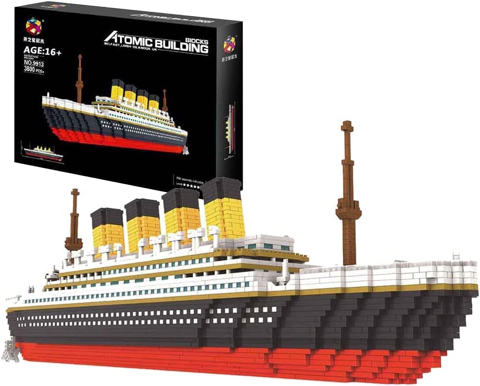 FULHOLPE Titanic Model Building Block Set, 3800Pcs Cruise Ship Titanic Boat Model Building Kit Compatible with Creator Expert 10294