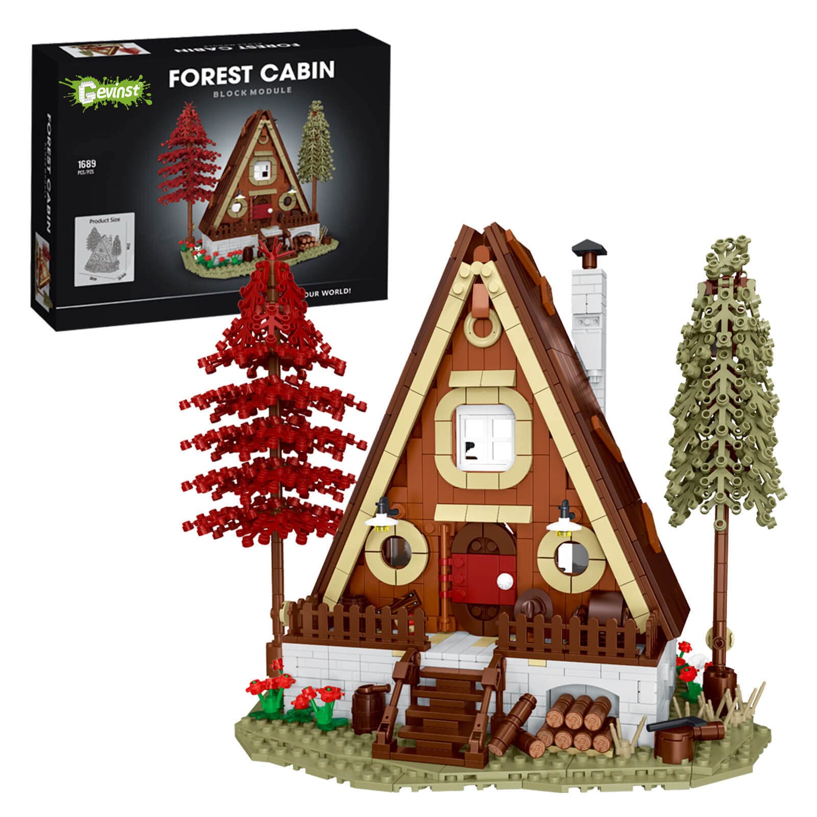 GEVINST A Frame Cabin Building Sets for Adults, A Frame House Toy Idea Gift for Adult (1,689 Pieces)