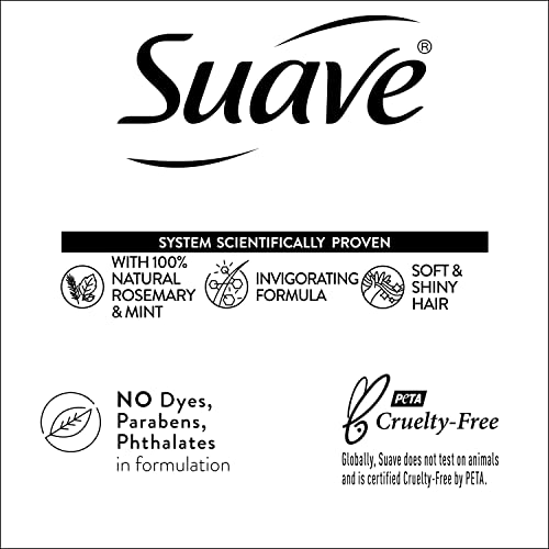 Suave Shampoo and Conditioner Set w/Rosemary and Mint - Invigorating Mint and Rosemary Shampoo and Conditioner for Soft & Shiny Hair, 28 Oz Ea (2 Piece Set)