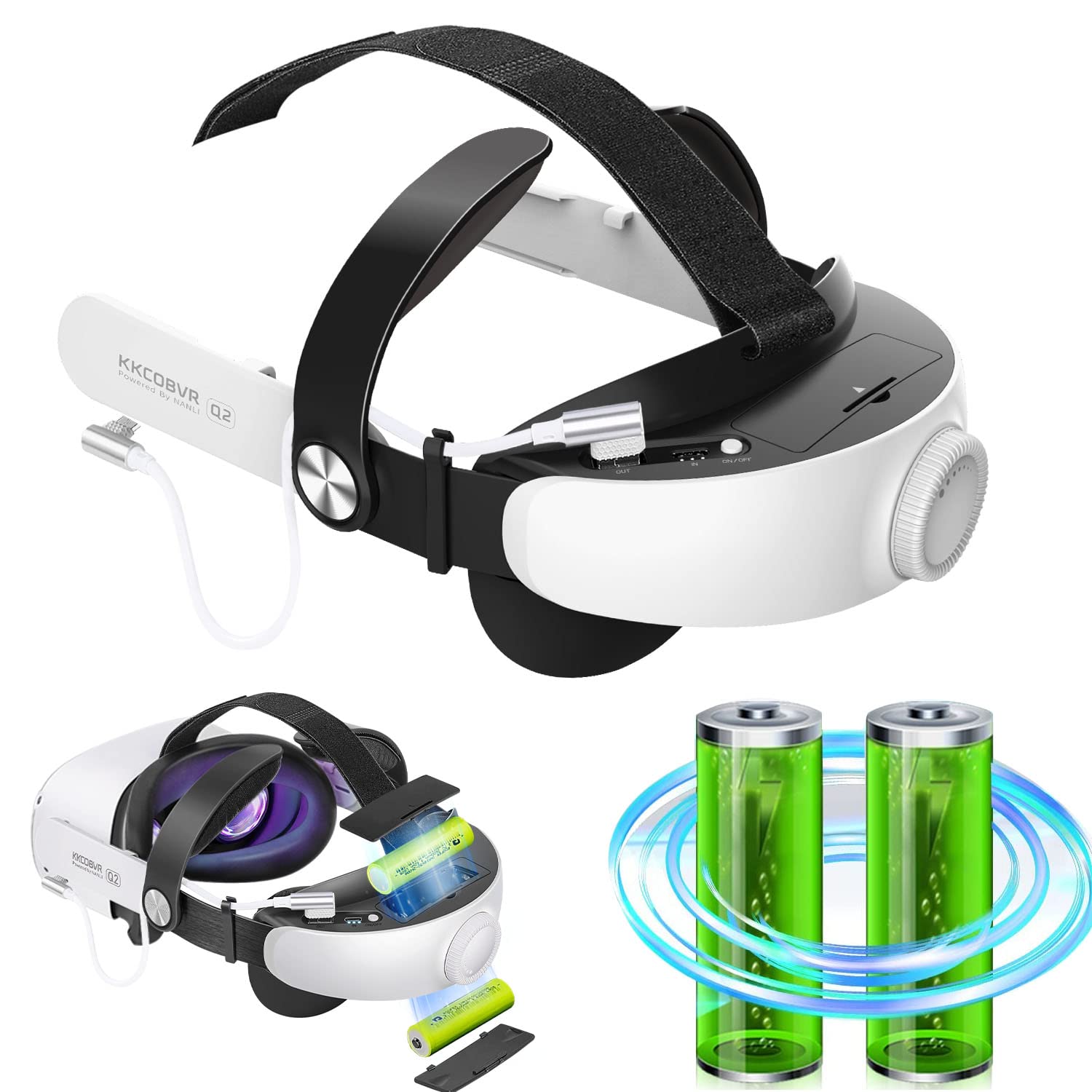 Elite Head Strap with Battery for Oculus Quest 2-6800 mAh Battery Pack Extend 6hrs Playtime, Adjustable Design Enhanced Support and Comfort in VR