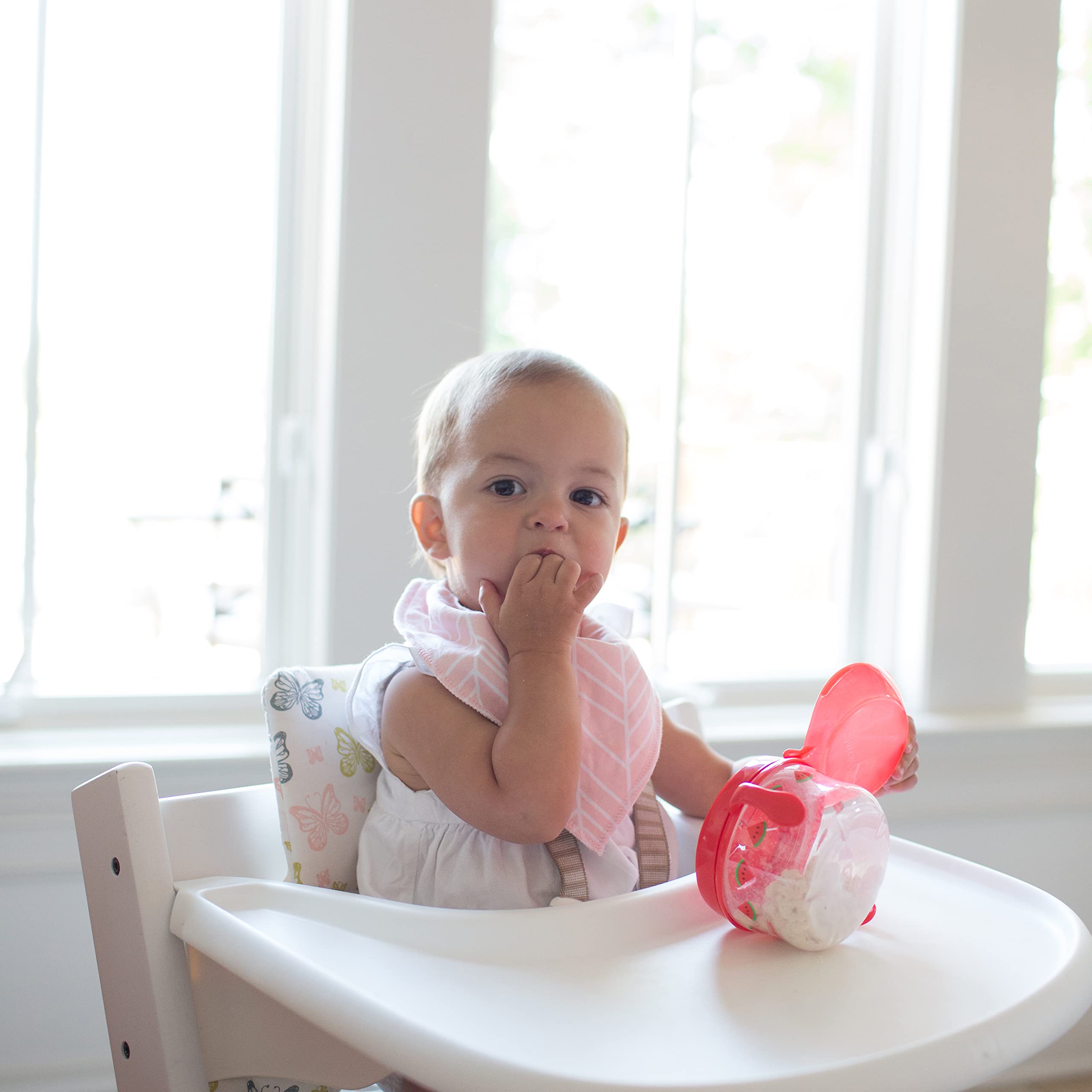 Dr. Brown's Toddler Snack Cups with Lids and Handles, BPA Free - Red & Yellow - 2-Pack