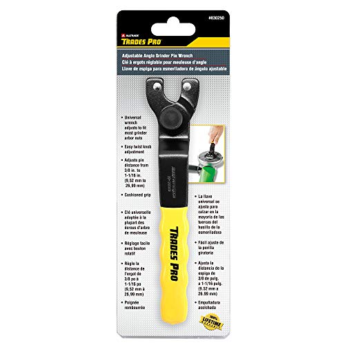 Tradespro Adjustable Angle Grinder Pin Wrench - 830250, Yellow,black