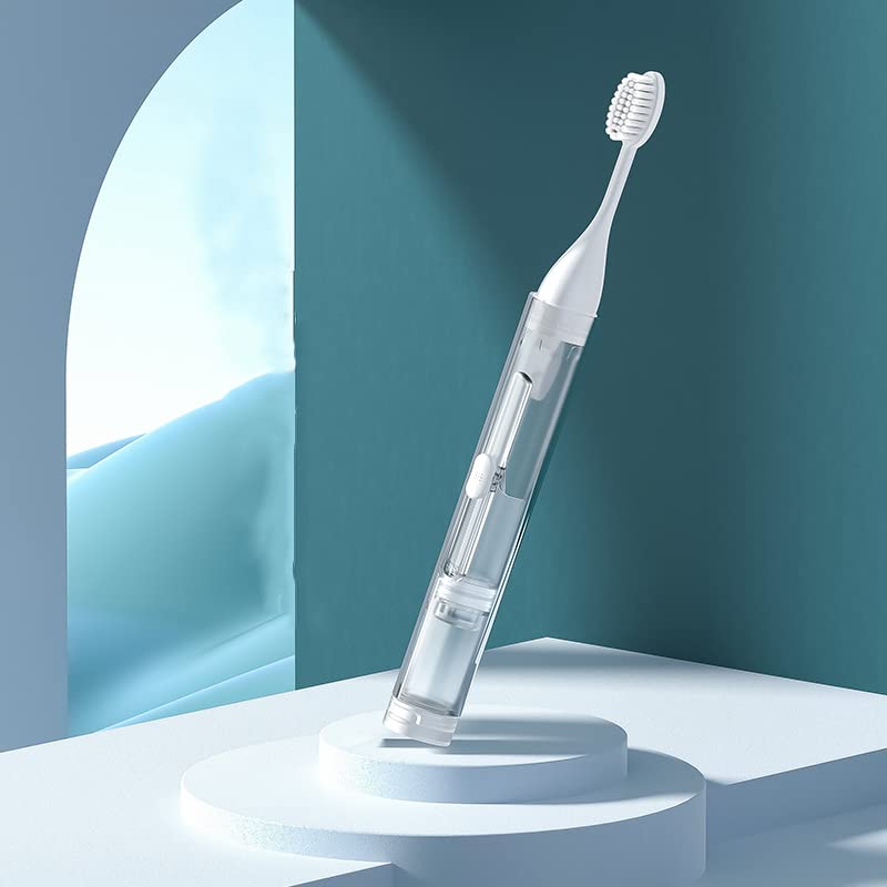 HSF Travel Toothbrush, Mini Toothbrush Set Toothbrush Toothpaste All-in-one Combination ( White), Suitable for Business Trips, Office, Tourism, Camping, Wild Survival, etc