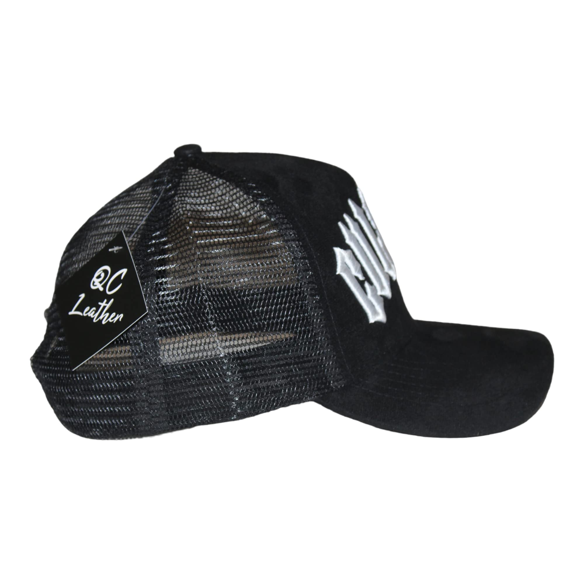 Faux Suede Leather Culture Trucker Hat (Brown) (Faux Suede Leather, Brown)