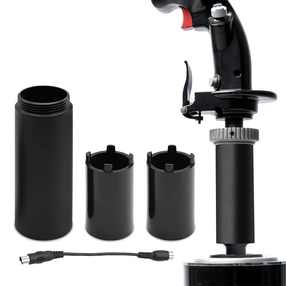 Hikig Aluminum Alloy Flight Stick Grip Extension Kit, Flight Stick Grip Extension Rod Fully Compatible with THRUSTMASTER Hotas Warthog, F-16C Viper Hotas, F/A-18C Hornet Hotas Flight Stick (100MM)