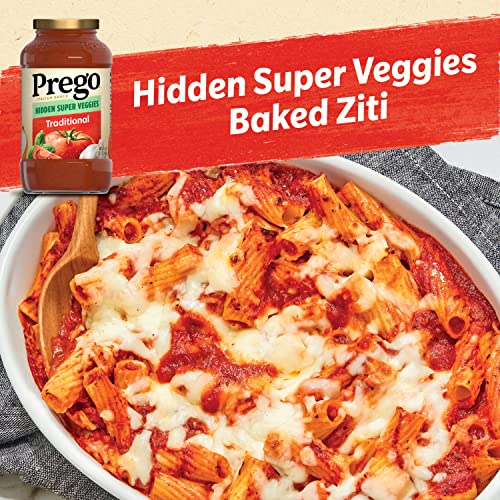 Prego Hidden Super Veggies Traditional Pasta Sauce, 24 Oz Jar (Case of 6)