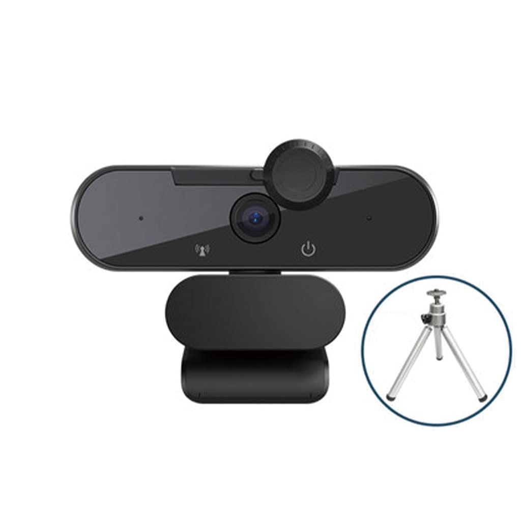 HSQMA Webcam HD 1080P,Webcam with Microphone, Autofocus, Privacy Cover,Plug & Play USB Webcam for Stream Webcam for Calling, Recording,Conferencing, Gaming (Color : 1080P Black-Mini Tripod)