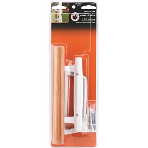 Prime-Line C 1204 Sliding Glass Door Handle Set β Replace Old or Damaged Door Handles Quickly and Easily β White Diecast, Mortise/Hook Style, Fits 3-15/16 In. Hole Spacing (1 Set)