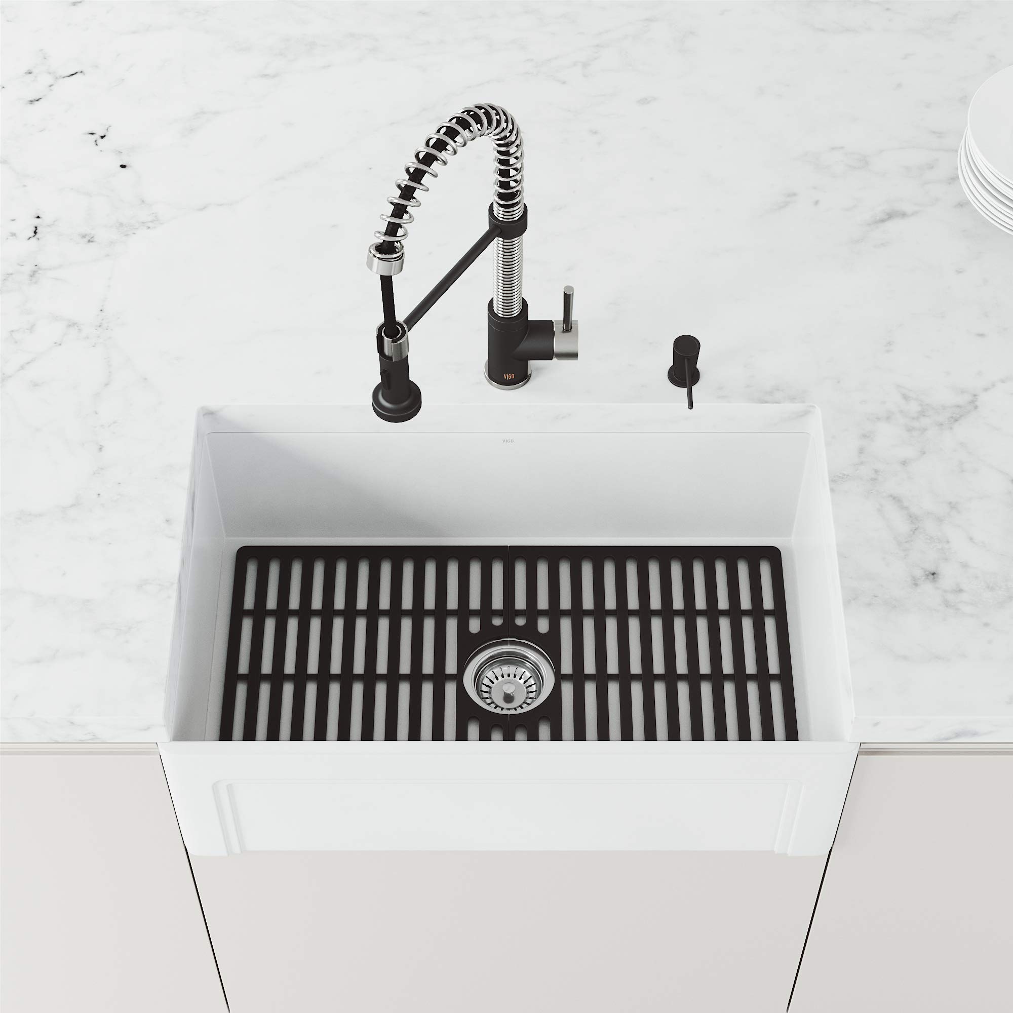 VIGO 27 in. x 15 in. Silicone Bottom Grid for Single Bowl Kitchen Sink in Matte Black - VGSG3018MB