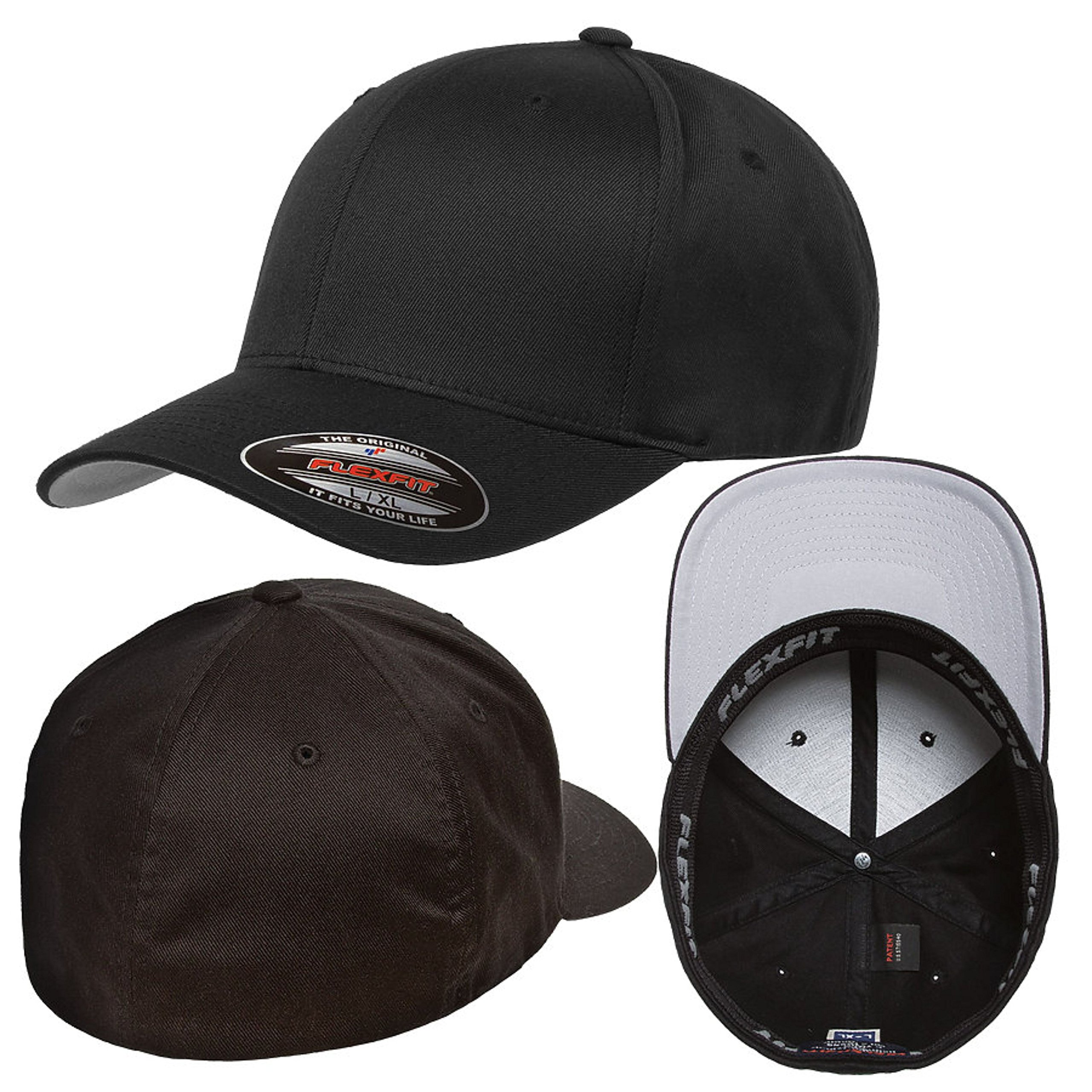 Custom Hat Flexfit 6277 Embroidered Your Own Text Curved Bill (L/XL, Black)