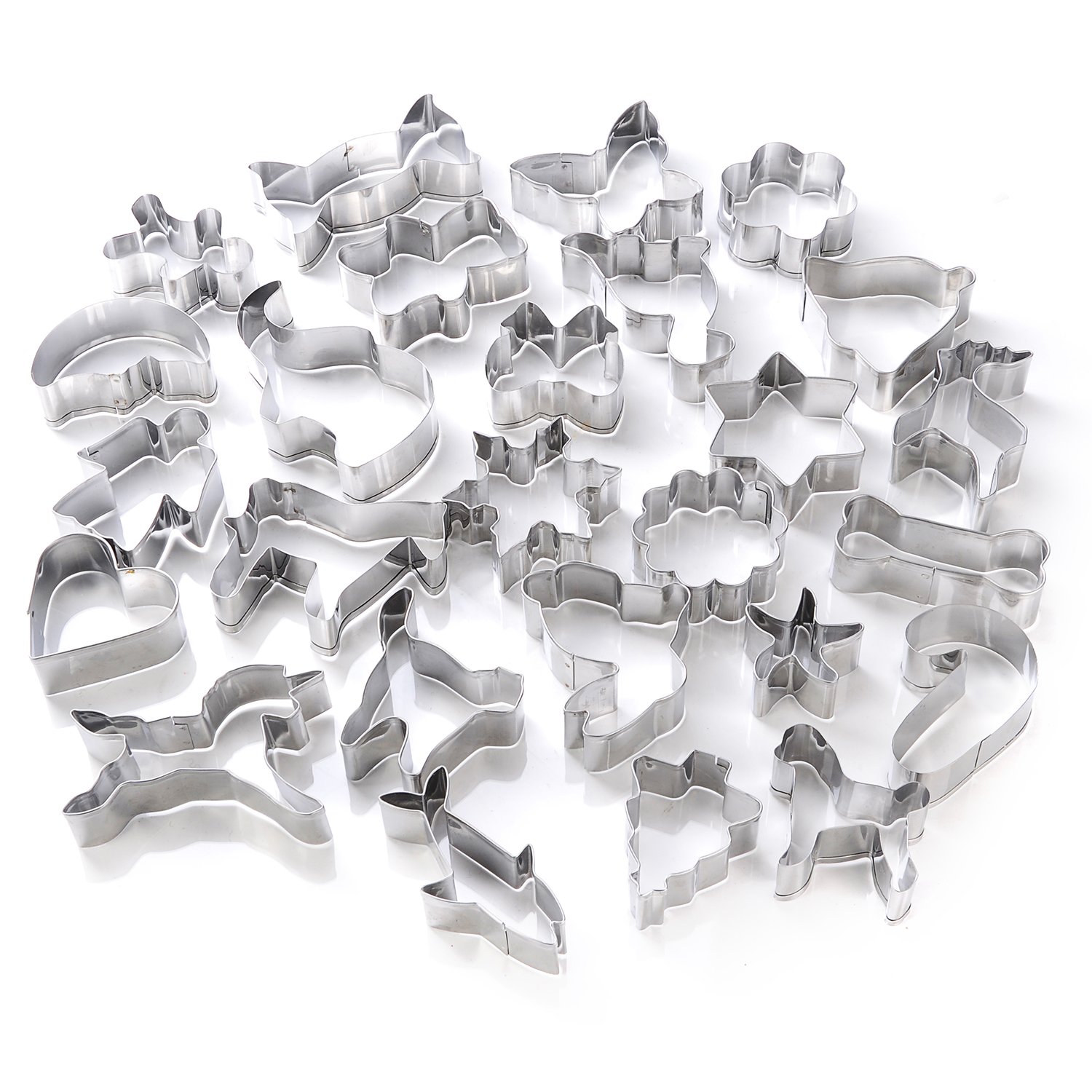 GWHOLE 26 Pcs Cookie Cutter Set, Mini Animal Unicorn Classic Shape Cookie Cutters for Kids Christmas Winter Holiday