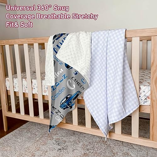 Lanleay Baby Security Blanket for Girls Boys: Personalized Baby Girl Blanket with Car Design - Custom Name Plush Minky Blanket with Baby Name(30”x40)