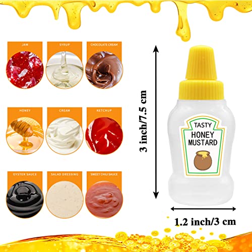 Xuyyicao 12 Pcs Mini Ketchup Bottles,25ml Condiment Squeeze Bottles,Plastic Sauce Container for Kids,Office,Bento Box,Picnic,Honey,Salad Dressing