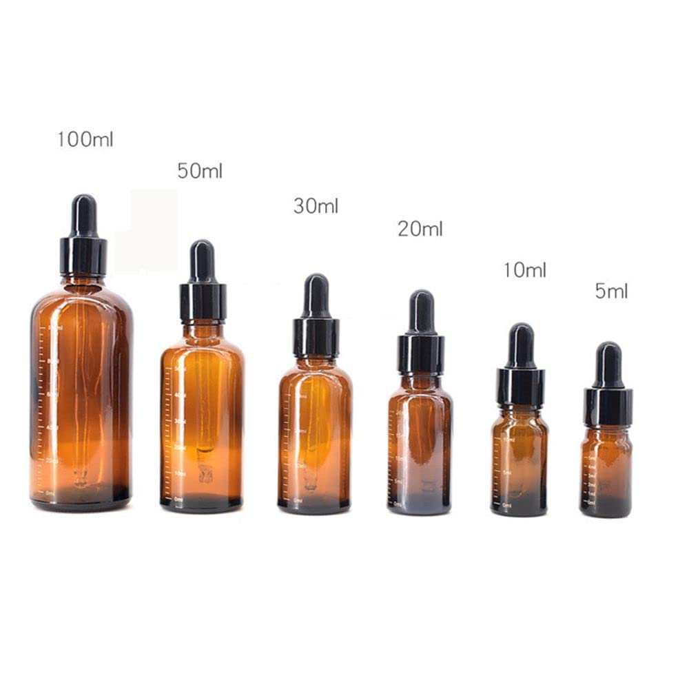 HUAJ 1 pc Dropper Bottles with Scale,Empty Essential Oil Dropper Bottle Refillable Bottles for Essential Oil Aromatherapy Blends(5ml)