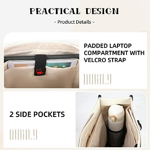 Laptop Bag for Women 15.6 Inch Canvas Tote Bag Water Resistant Large Capacity Work Bags Lightweight Office Briefcase Business Computer Bag Stylish Shoulder Bag Handbag, Black