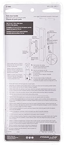 Prime-Line C 1043 Diecast Non-Keyed Patio Sliding Door Handle Set for 1 In. to 1-1/8 In. Thick Sliding Glass Doors, Black (Single Pack)