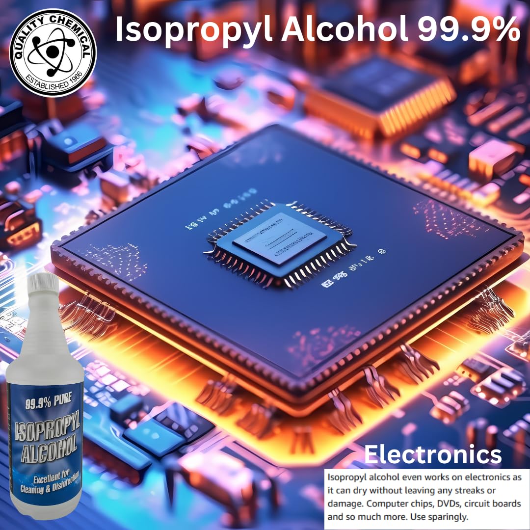 Quality Chemical - Super Premium - 99.9% Pure Isopropyl Alcohol (IPA) - Made in The USA - 1 Quart - Concentrated Isopropyl Alcohol 32 oz (Pack of 1)
