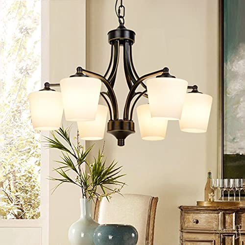 Guugoo Ceiling Hanging Light, Luxury Iron Pendant Light Modern Large Ceiling Lamp 8 (Color : Black Gold, Size : 8)