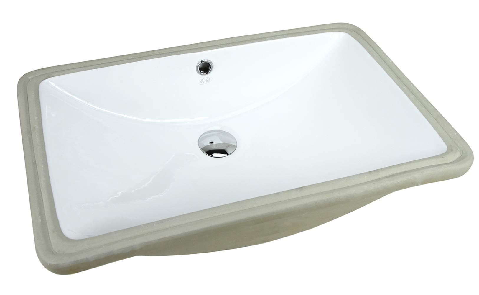 KINGSMAN Durable 21.5 Inch Rectangle Undermount Drop In Vitreous Ceramic Lavatory Vanity Bathroom Restroom Sink Pure White (21.5 Inch)