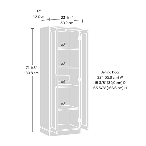 Sauder HomePlus Storage Pantry cabinets, L: 23.25" x W: 17" x H: 71.18", Sienna Oak